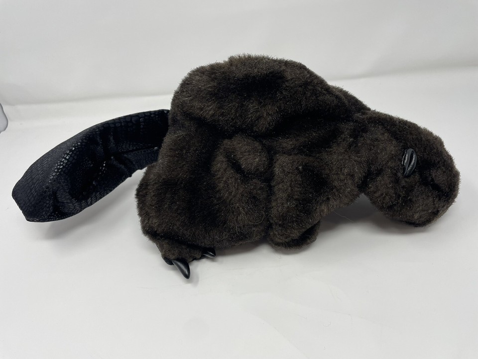 Folkmanis Beaver Hand Puppet Plush 12" Brown Black Stuffed Animal Toy ...