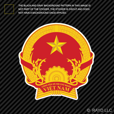 Vietnamese Emblem Sticker Decal Self Adhesive Vinyl Vietnam flag VNM VN ...