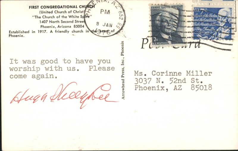 Phoenix,AZ First Congregational Church 1958 Maricopa County Arizona ...