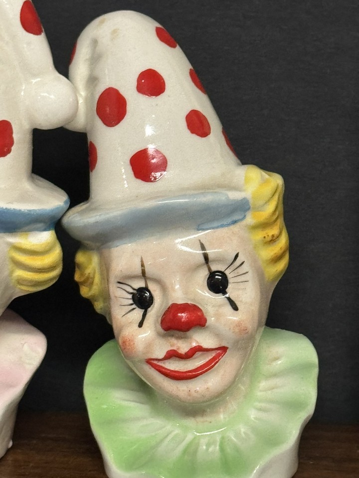 Vintage Clown Circus Salt and Pepper Shakers Ceramic Japan Kitsch Mid ...