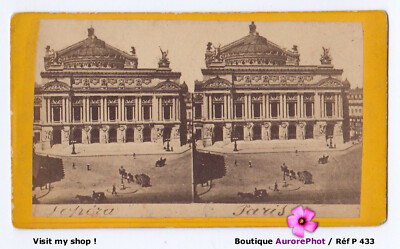 PARIS, L'OPÉRA DE PARIS, circa 1870, VUE STÉRÉO MINI FORMAT 6,2cm X 10 ...