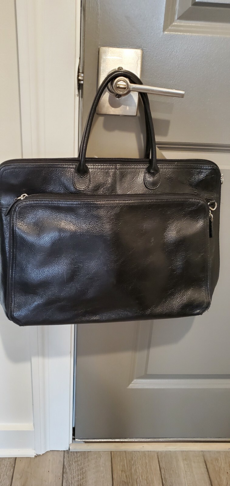 Wilson's Black Leather Laptop Breif Case - Gem