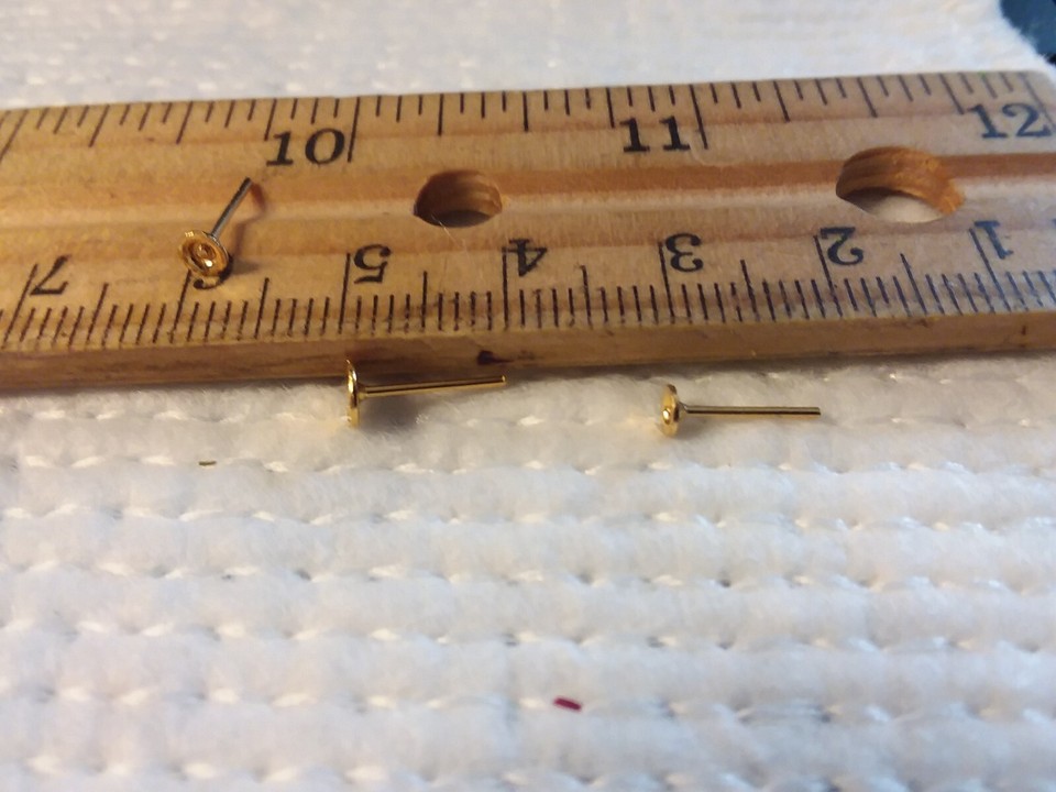 Jewelry Findings: Gold Tone 250PCS 9mm Blank Flat Earring Posts 01-01 ...