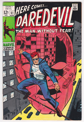 Daredevil #51 Very Fine Minus 7.5 Platoid Stan Lee Barry Smith Art 1969 ...