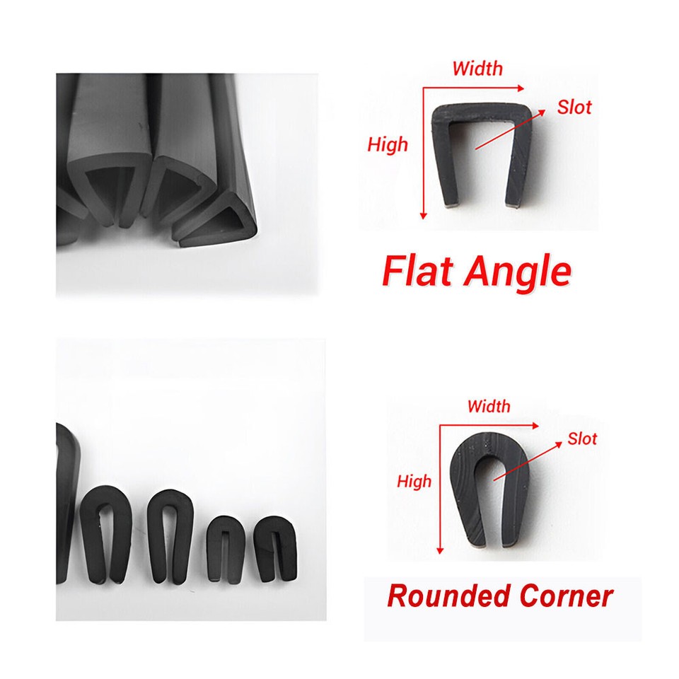 1mm-12mm Rubber U Shape Guard Edging Trim Seal Strip Door Glass Edge ...