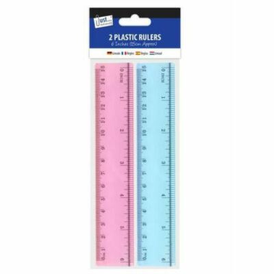 2 Plastic Rulers - Stationery 6 Inch/15cm Pack School Office Home Study ...