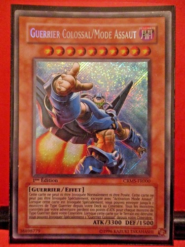 Carte Yu gi oh ! Guerrier Colossal /Mode Assaut CRMS FR000 Très Rare ...
