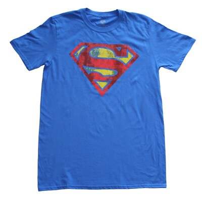Superman Distressed Logo Men's T- Shirt - NWT | eBay