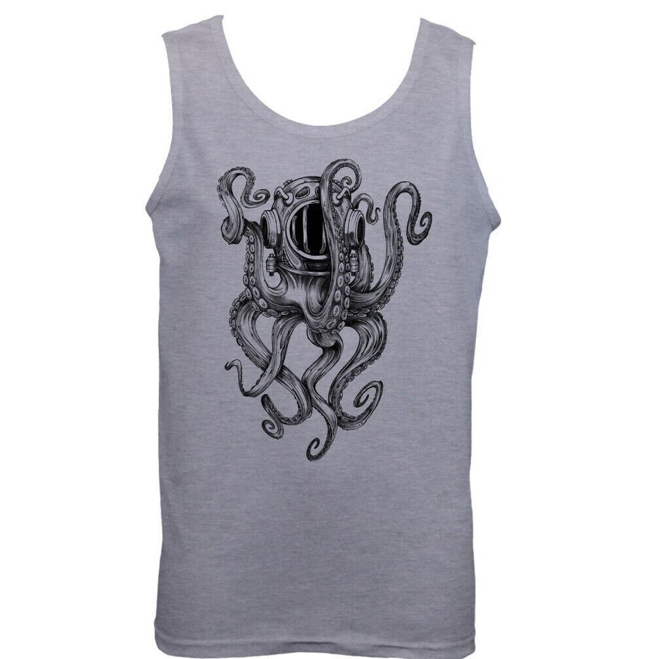 Scuba Diving Vest Octopus Mens Funny Diver Deep Sea Kit Equipment Top ...