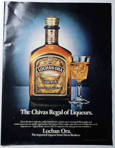 1981 Lochan Ora Vintage Print Ad Chivas Brothers Liqueur Bottle Crystal ...