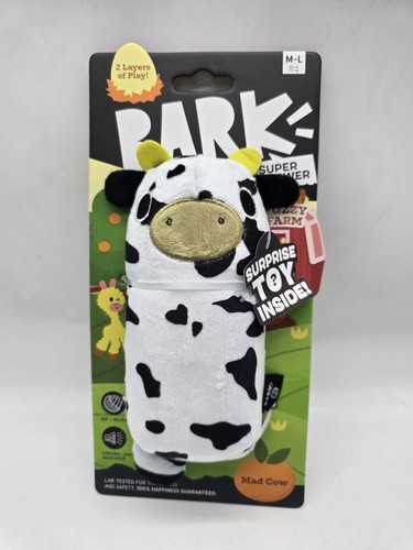 Bark Box Super Chewer Dog Toy MAD COW - RIP & REVEAL Squeaker Hidden ...