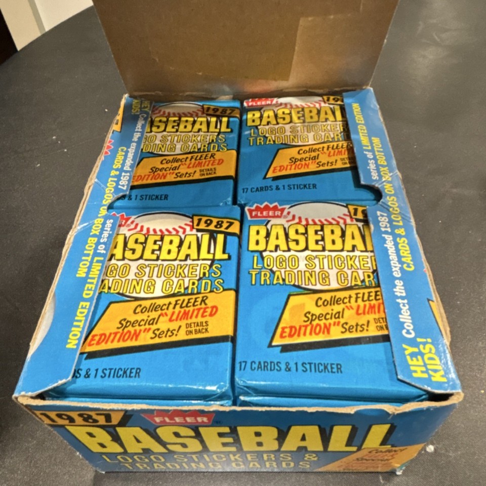 Fleer 1987 Baseball Trading Cards & Logo Stickers Box 36 Cards MLB | eBay