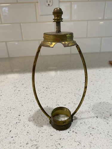 Unusual Antique Brass Socket Mount Threaded Small Lamp Harp Pat. D 12 ...