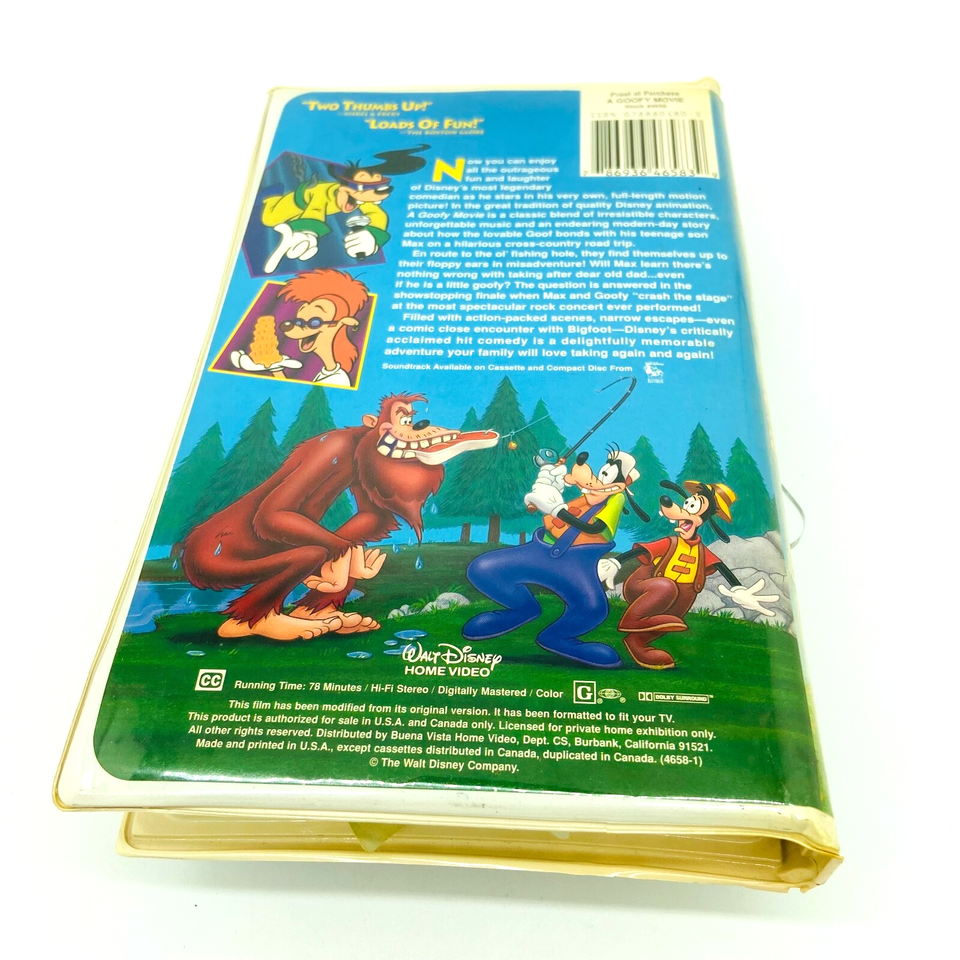 Walt Disney's A GOOFY MOVIE VHS 1981 Clamshell with Original Inserts ...