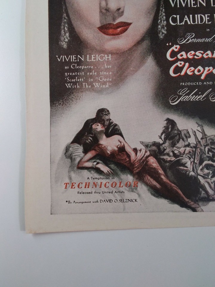 Hollywood Original Ad Rare VHTF Early 1900s Cleopatra Vivien Leigh ...