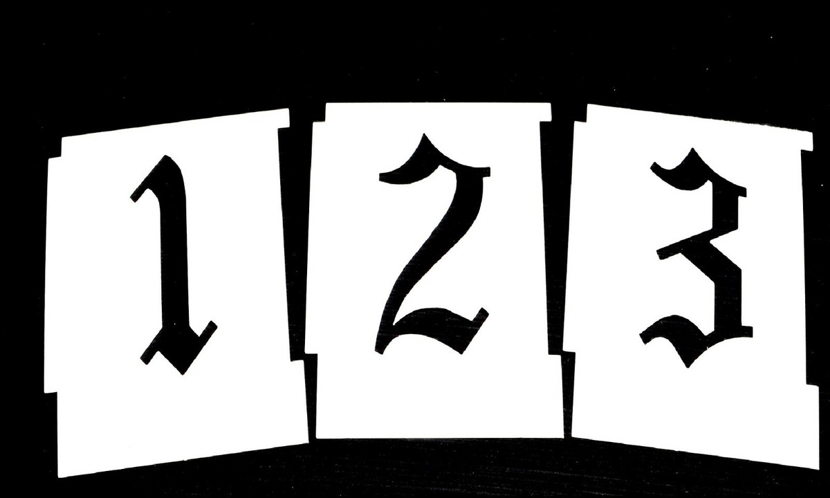 Old English Calligraphy Numbers