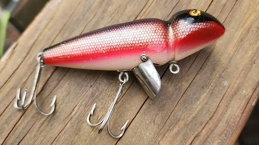 Creek Chub Jigger 4105 Dace Antique Fishing Lure Wood Glass Eyes ...