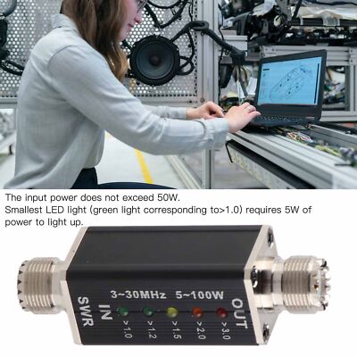 5‑100W Standing Meter Mini Shortwave LED Indicator SWR Meter For Antenn ...