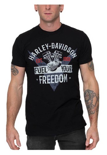 Harley-Davidson Men's Fuel Your Freedom Crew-Neck Short Sleeve T-Shirt ...