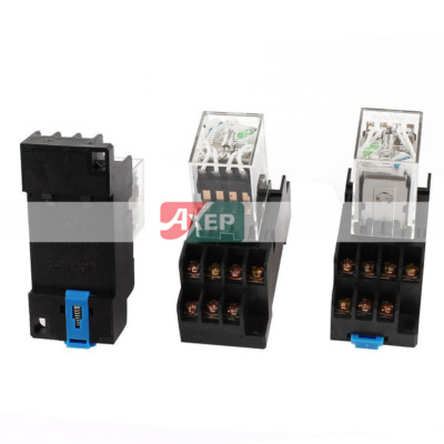 A 3 * HH54PL Coil 4PDT 14Pin DIN Rail Electromagnetic Power Relay | eBay