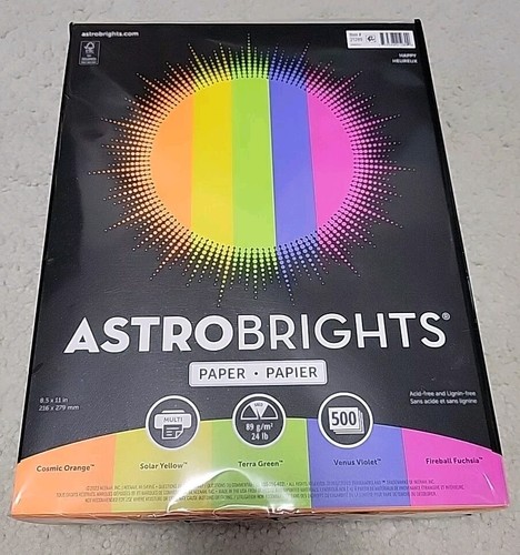 Neenah Astrobrights Colored Paper 24lb 8-1/2 x 11 Assorted 500 Shts ...