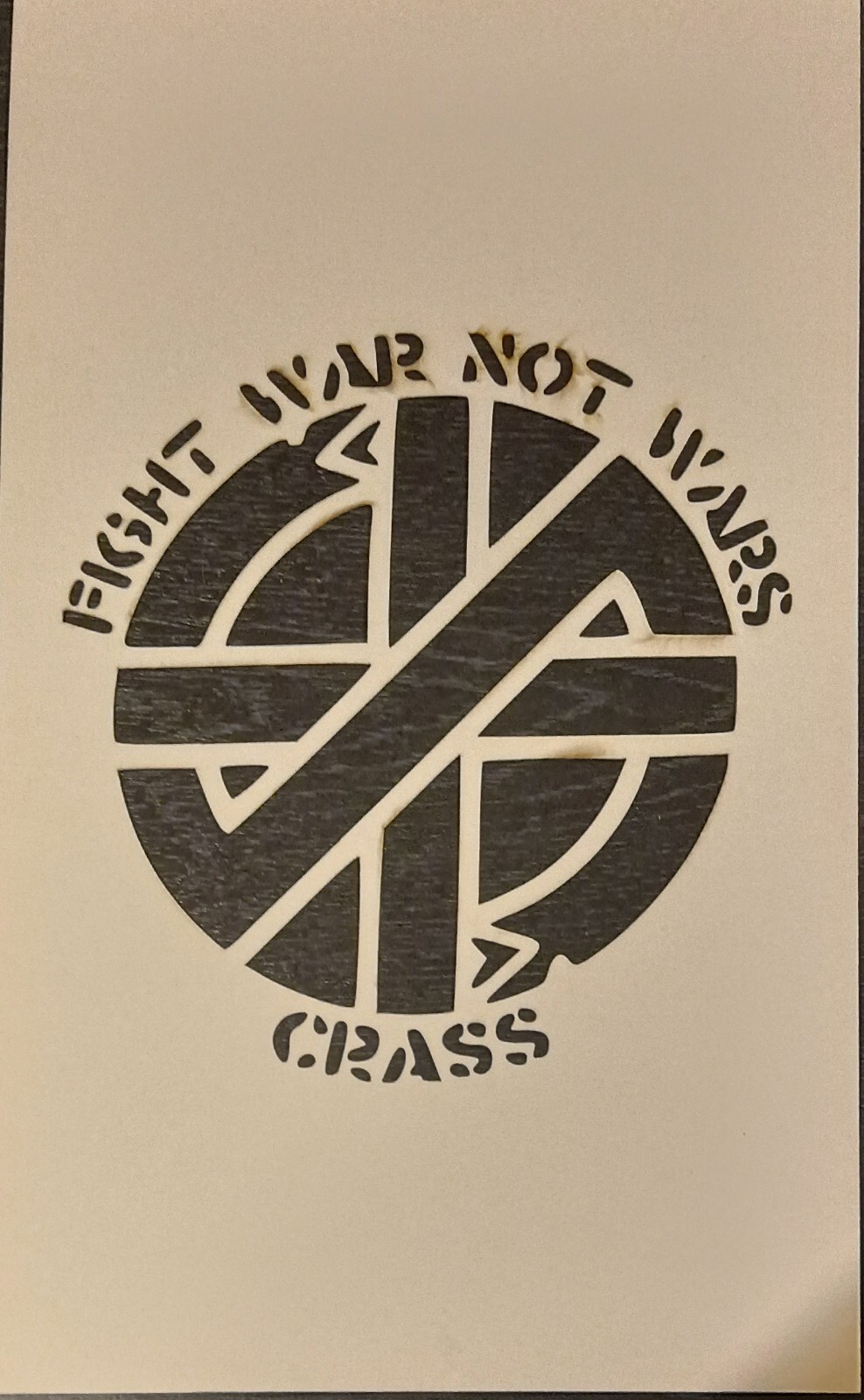 CRASS Fight War Not Wars Sign Punk Anarchy Stencil Art Airbrushing ...