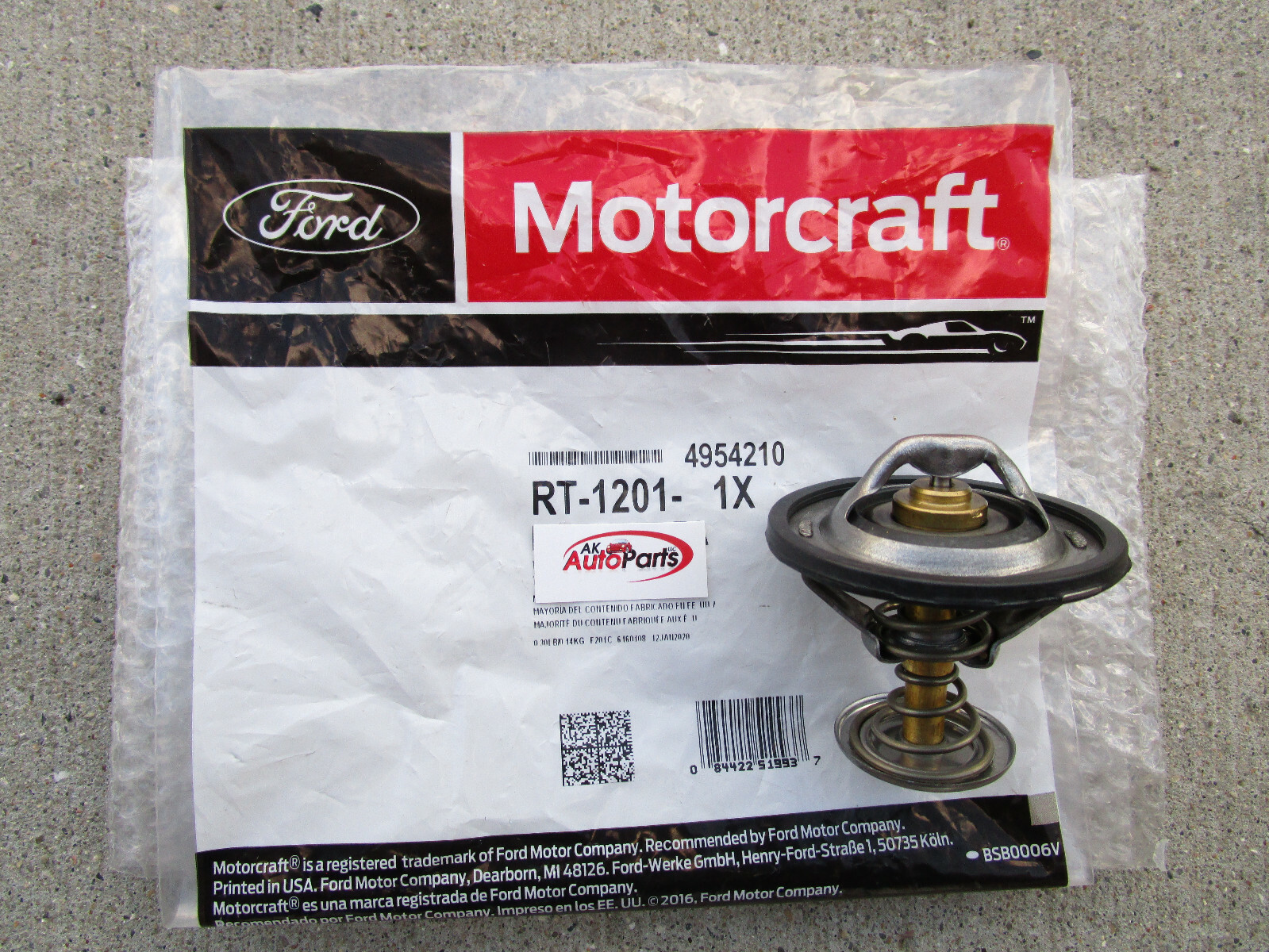 FORD F6TZ-8575-EA F6TZ8575EA MOTORCRAFT RT1201 ENGINE COOLANT ...