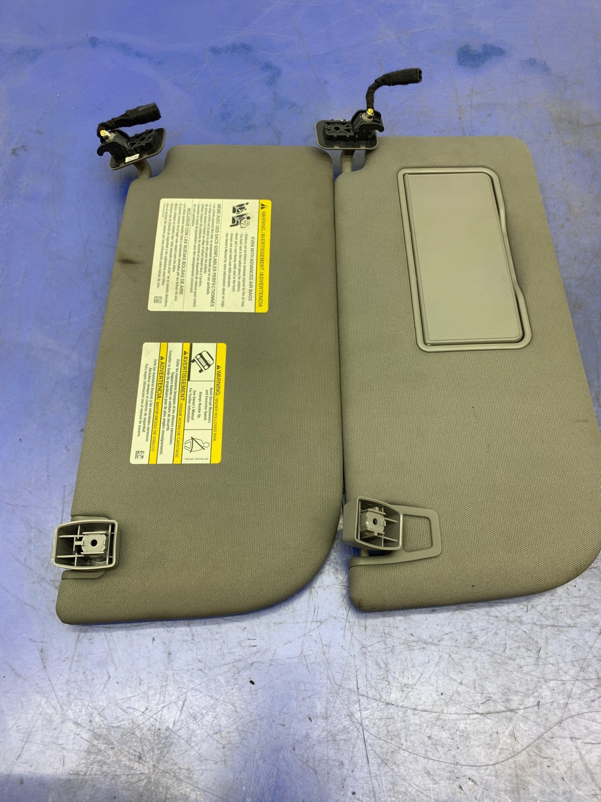 2018-2020 Ford F150 OEM Front Illuminated Sun Visors Set | Gray Cloth | Genuine OEM