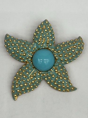 Vintage KENNETH JAY LANE Turquoise Enamel & Blue Cab Ocean Starfish ...