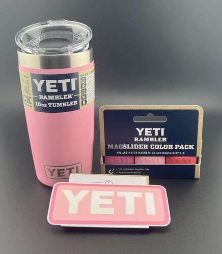 Yeti Power Pink 10 Oz Tumbler w/ Power Pink Magsliders And PINK Sticker ...