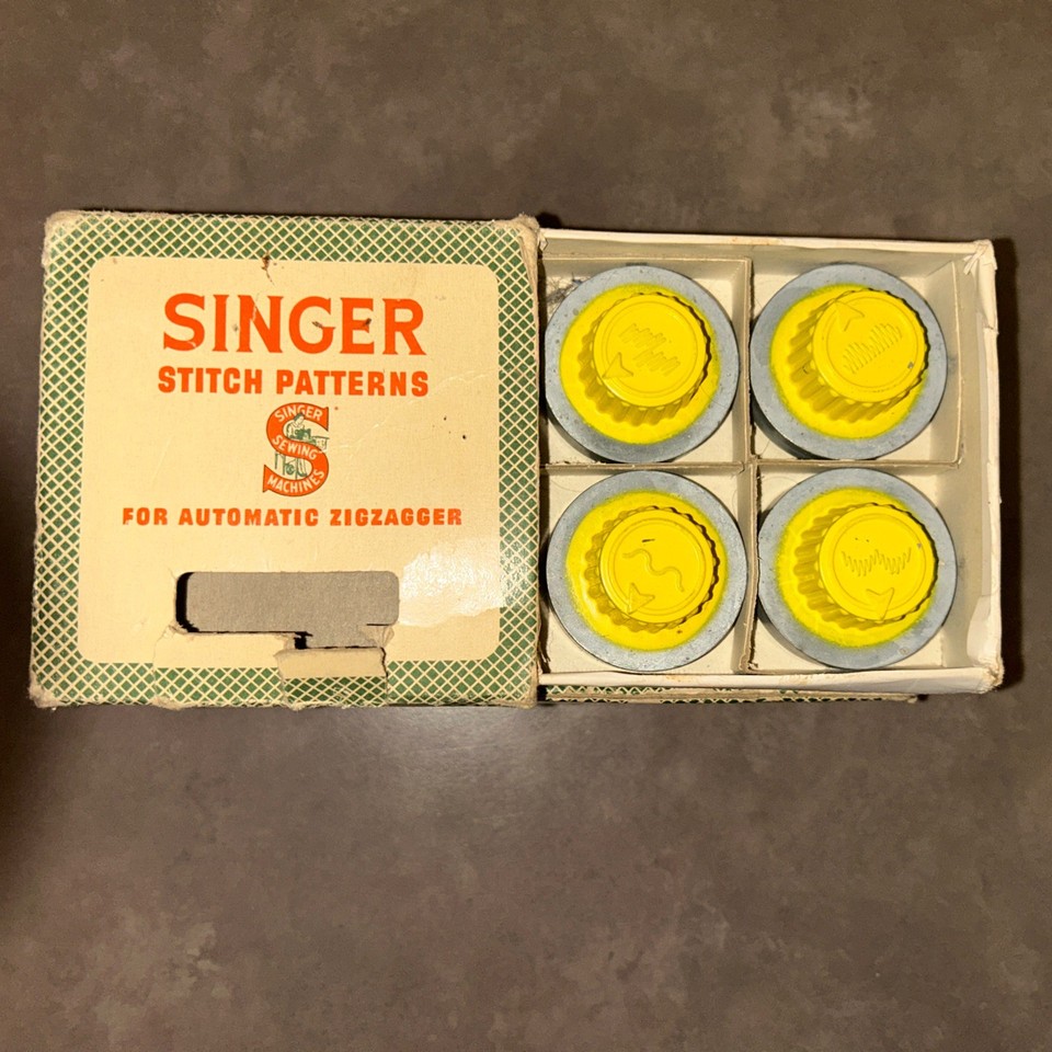 Singer Stitch Pattern Cam Set No. 4 For Automatic Zigzagger YELLOW TOP ...