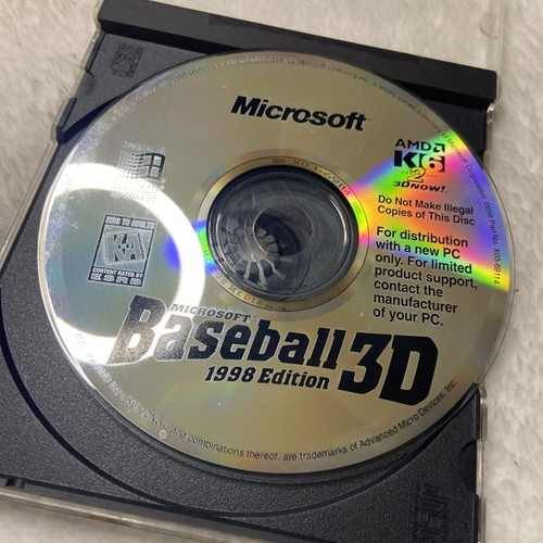 Baseball 3D 1998 Edition Microsoft CD-ROM PC Game Genuine MLB ...