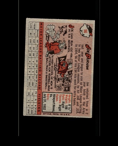 1958 Topps 96 Joe Durham RC VG-EX #D1,401587 | eBay