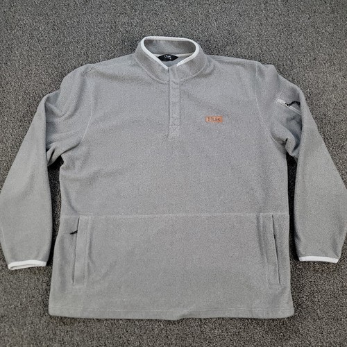 HUK Sweatshirt Mens XL Gray Channel Pop Over Fleece Pullover Fishing ...