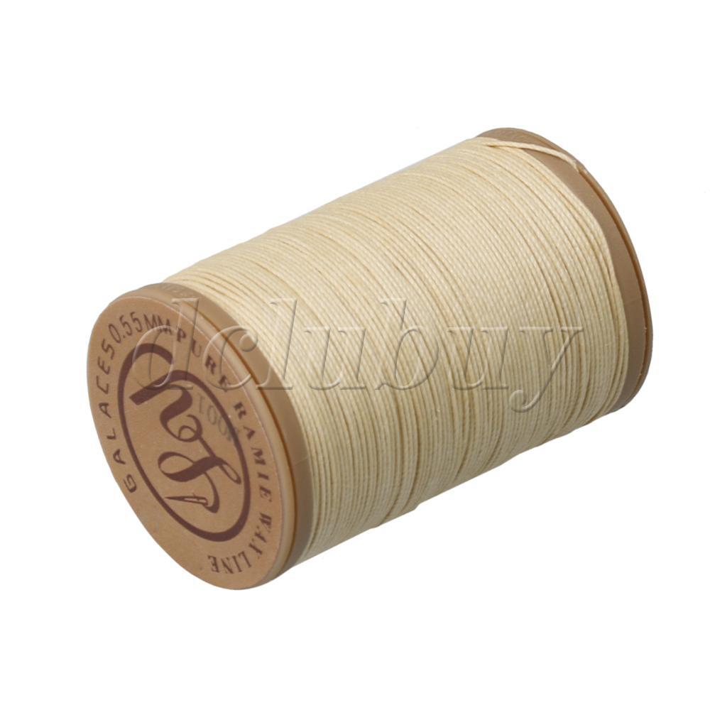 Beige Leather Waxed Wax Thread Cord 0.6mm Round Craft Hand Stitching ...