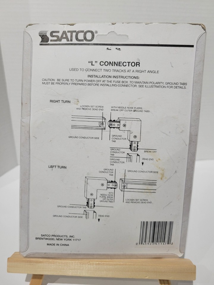 Satco Track Lighting Accessory TP147 Black Black "L" Connector Ceiling ...
