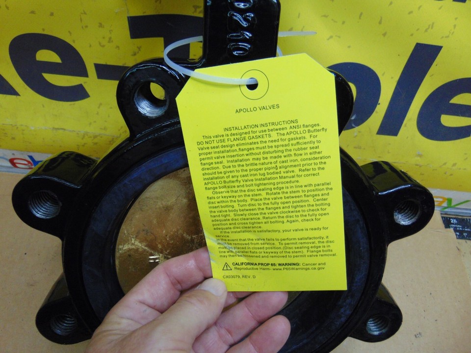 APOLLO VALVE LD14106BE11A Butterfly Valve, With Lug, Size 6 Inch ...