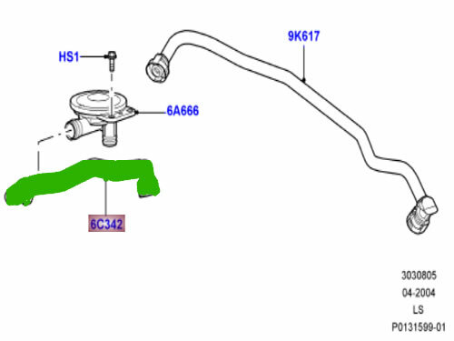 LAND ROVER CRANKCASE BREATHER HOSE RANGE ROVER 06-09 LR3 SPORT 05-09 ...