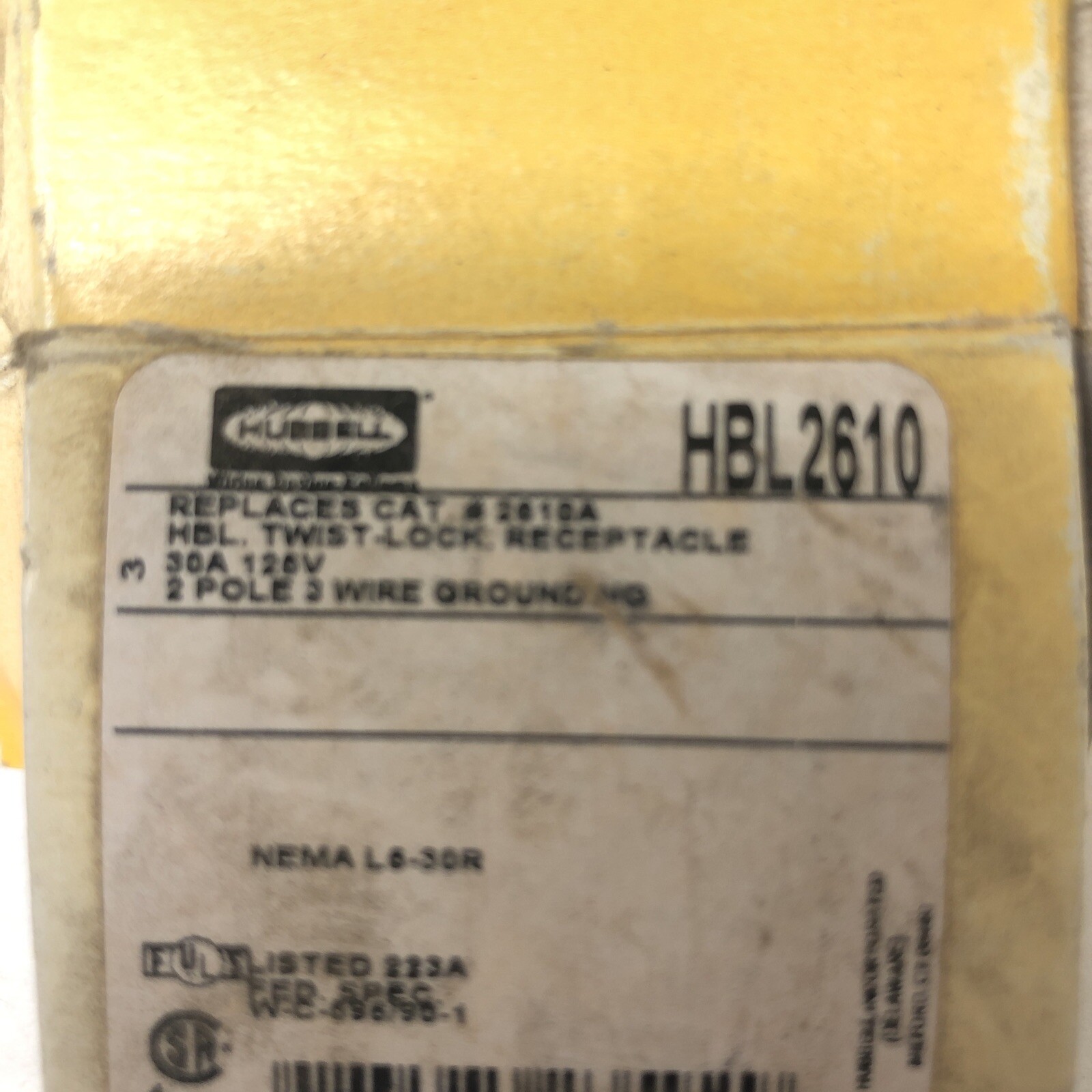 Hubbell HBL2610 Twist Lock Receptacle; 30A, 126V | eBay