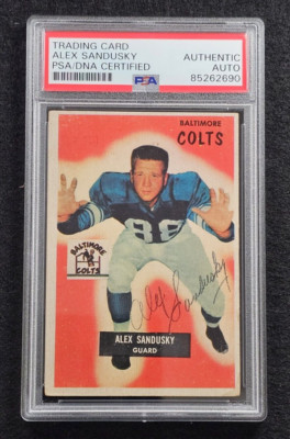 1955 ALEX SANDUSKY Signed Bowman ROOKIE Card-BALTIMORE COLTS-PSA | eBay