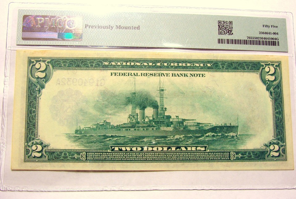 1918 FRBN CHICAGO FEDERAL RESERVE BANK NOTE $2 BATTLESHIP Fr#765 PMG ...
