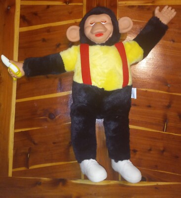 Rubber Face Mr. Bim Zippy Vintage 18" Plush Monkey Banana Doll Green ...