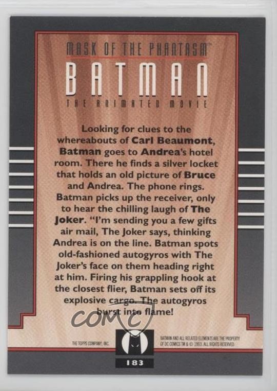 1993 Topps Batman: The Animated Series 2 Batman Bruce Wayne Andrea ...