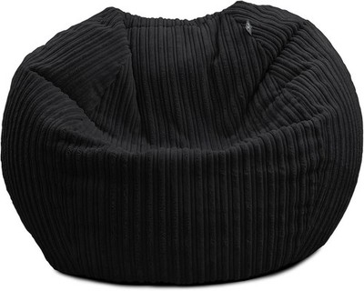 Kids Cord Bean Bag Chair - Soft Mini Slouch Seat, Black, Washable ...