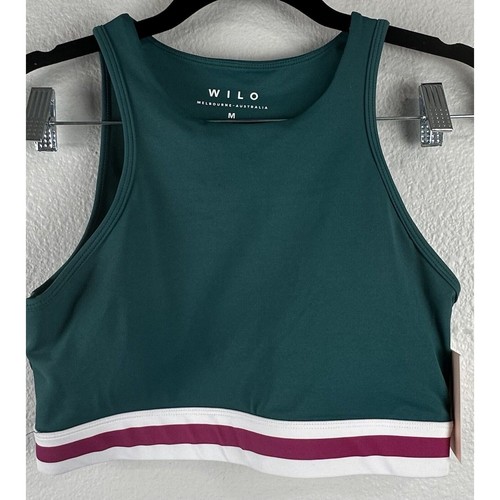 Wilo The Label Anthropology Sports Bra Contour Teal, White Pink Band ...