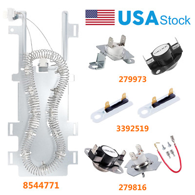8544771 Dryer Heater Heating Element for Whirlpool Kenmore Replacement ...
