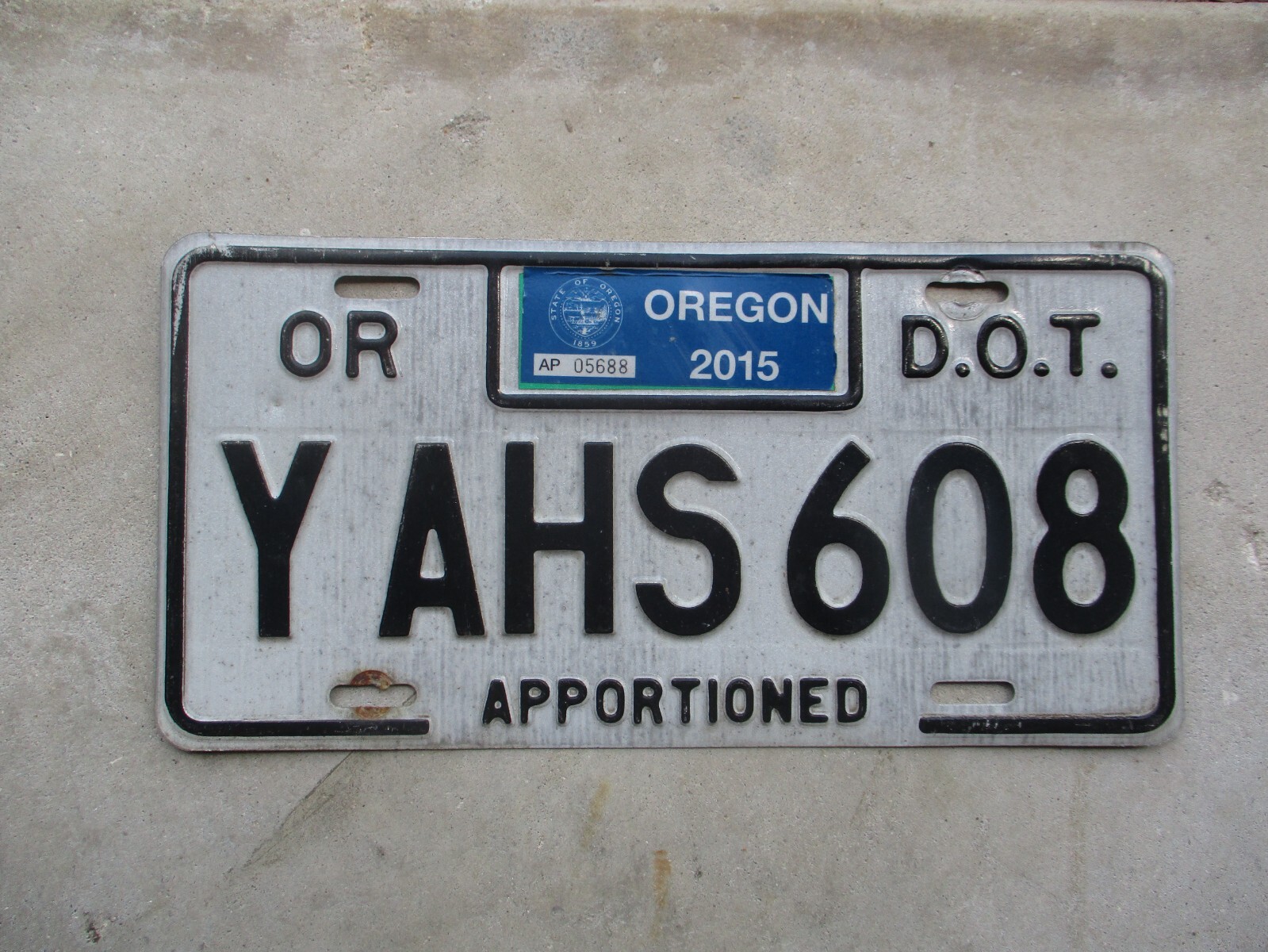 Oregon D.O.T. Apportioned 2015 license plate # Y AHS 608 | eBay