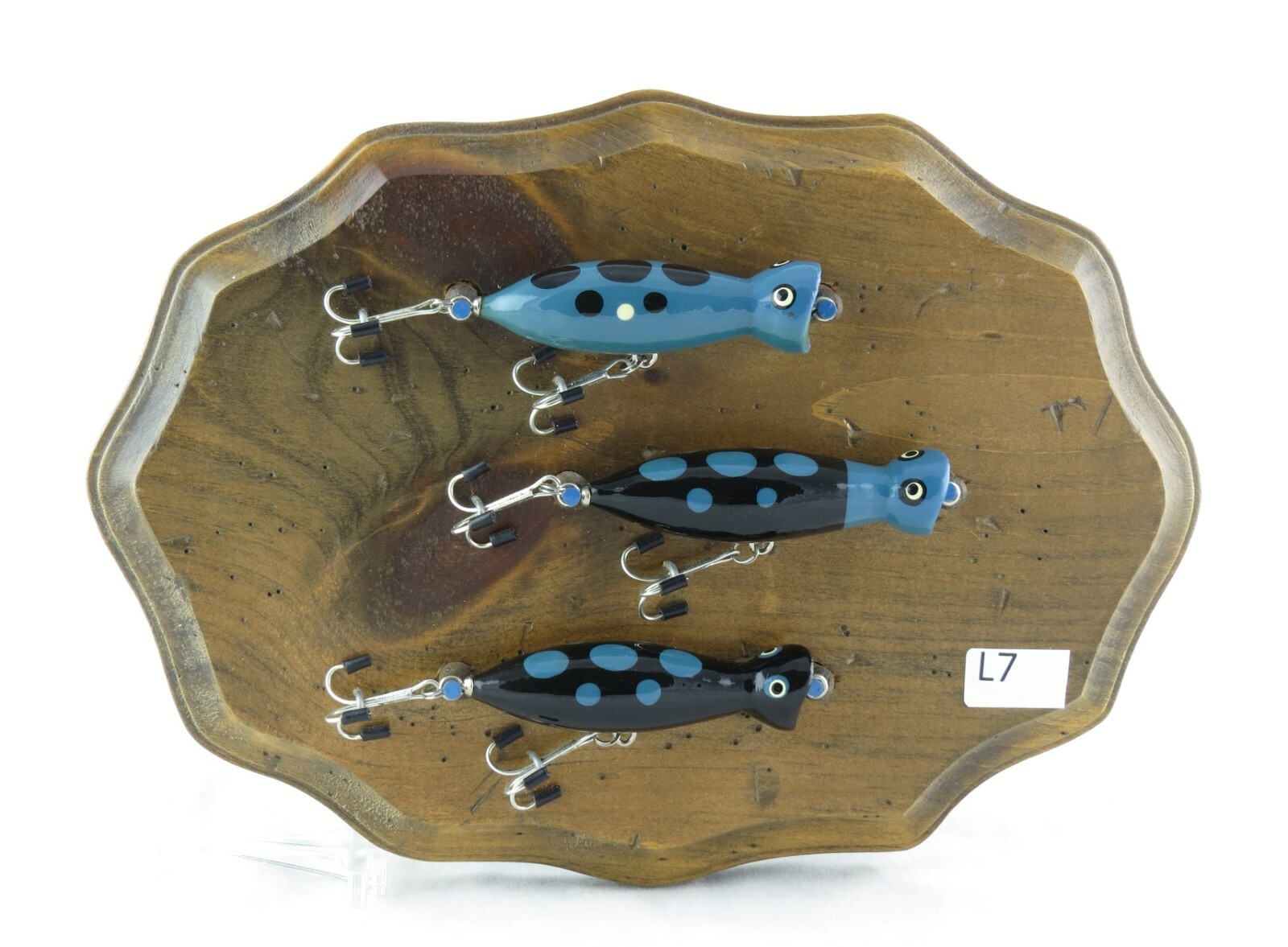 Handmade Fly Fishing Lures Wall Plaque Triple Lure Wood NEW folkart ...