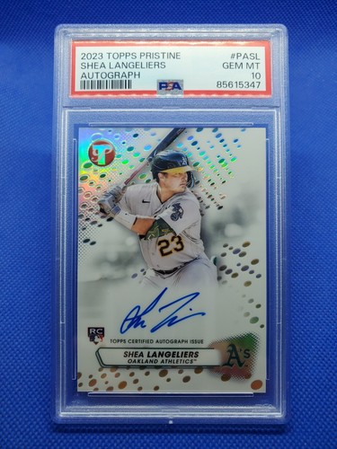 2023 Topps Pristine SHEA LANGELIERS PSA 10 Autograph card OAKLAND A'S ...