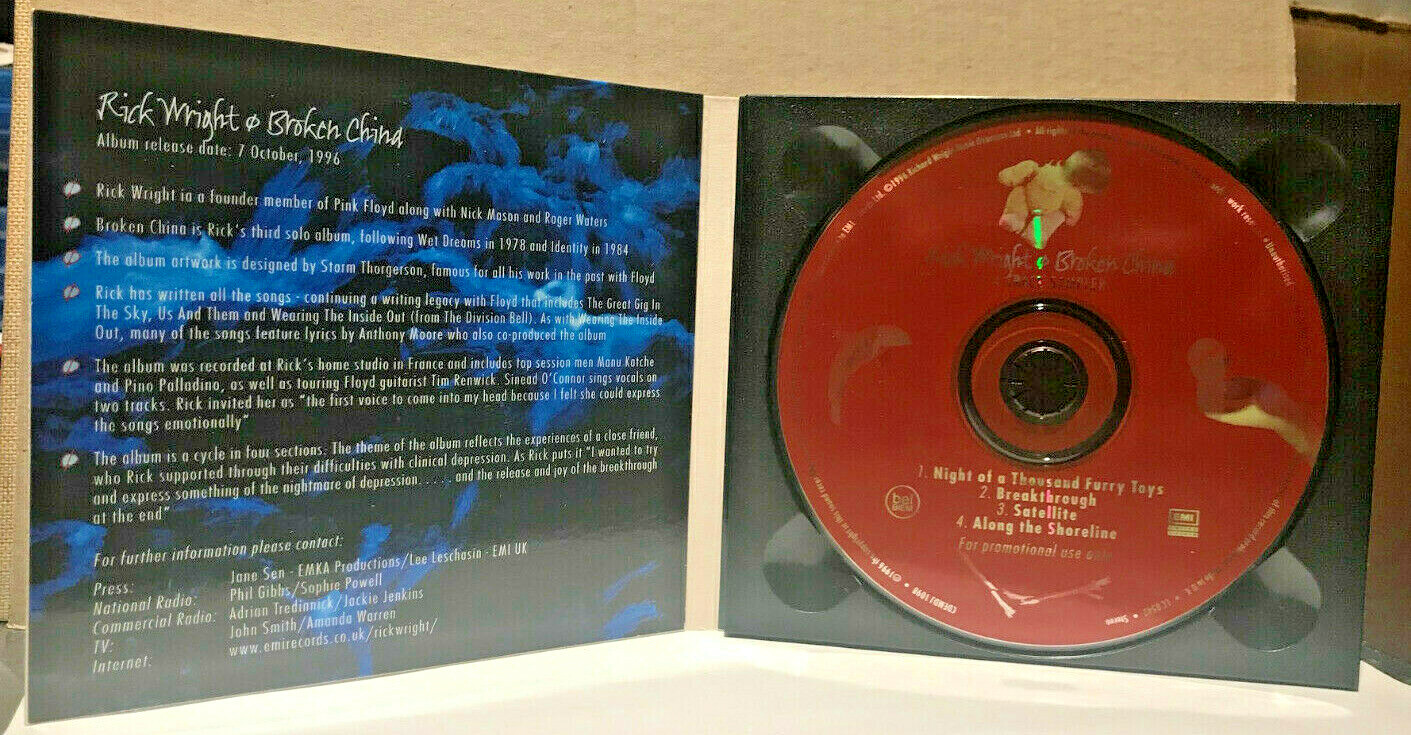 EMI PROMO CD CDEMDJ-1098: Rick Wright ‎– Broken China - 1996 UK Sampler | eBay